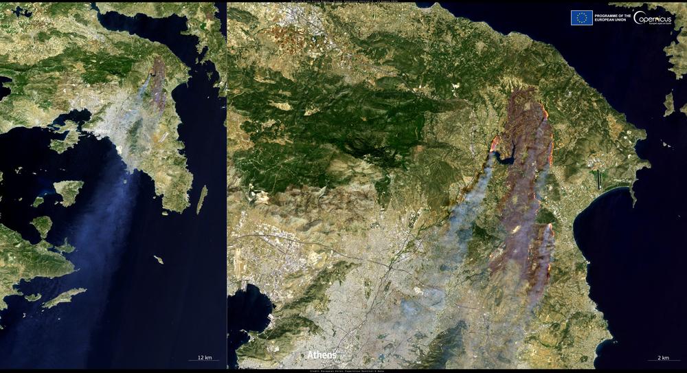 Feux en Grèce : les images impressionnantes d’un gigantesque incendie ...