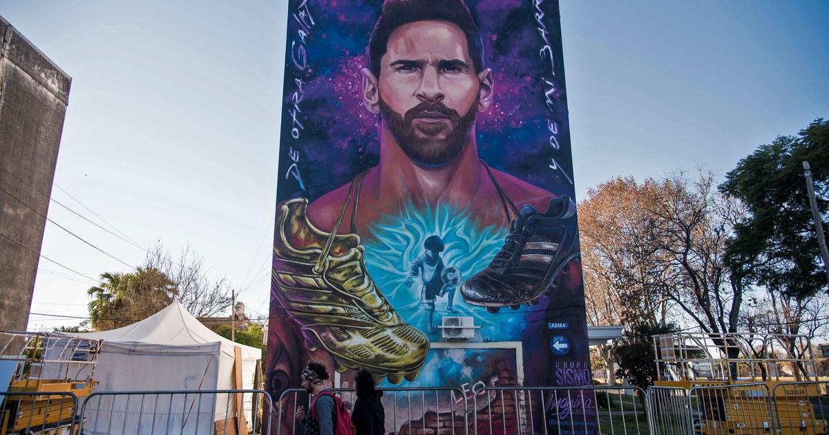 Une fresque murale géante célèbre Messi, venu «d'une autre galaxie ...