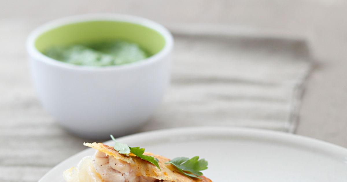 Brick de ris de veau et purée de persil