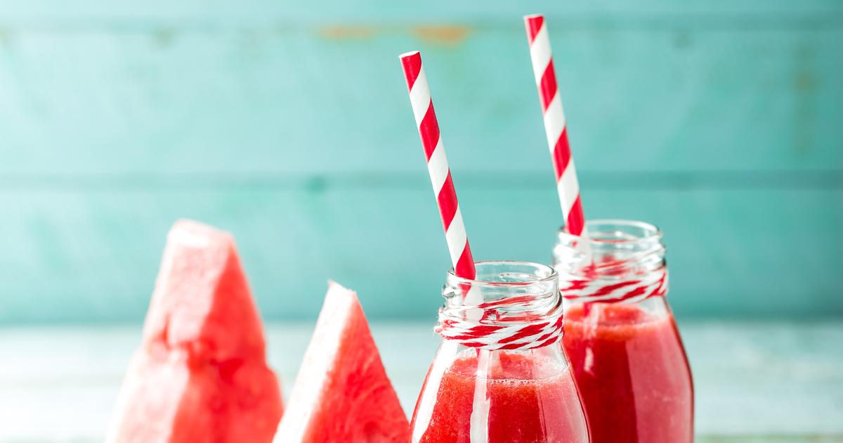 Jus de tomate, fraise, pastèque et Aloe Vera