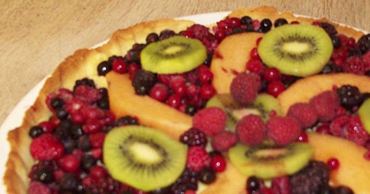 Tarte aux fruits rouges et melon
