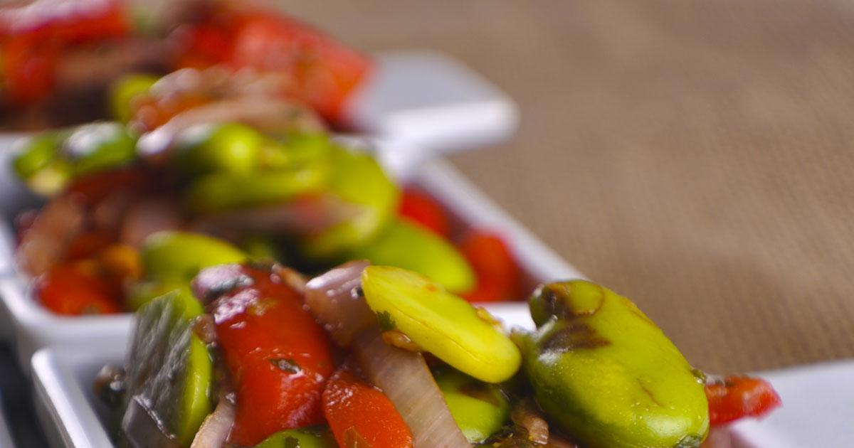 Salade de fèves au poivron