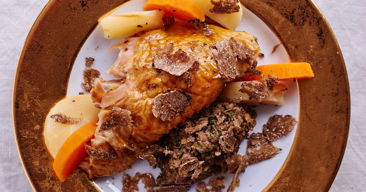 Volaille farcie à la truffe fraîche et patate douce