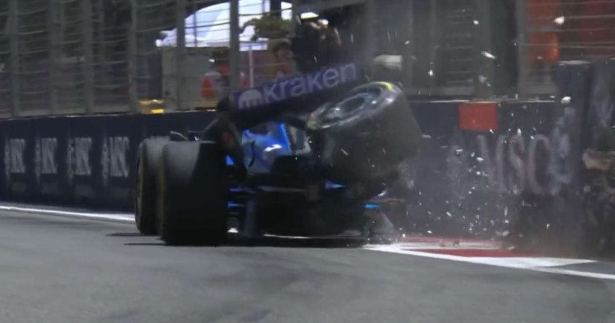 Formule 1 : crash dans un virage et roue arrachée, les images de la ...