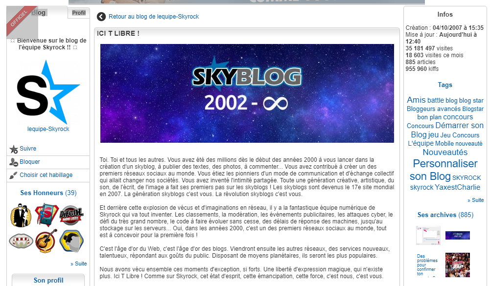 Précurseur des réseaux sociaux, le site «Skyblog» ferme ses portes ce ...