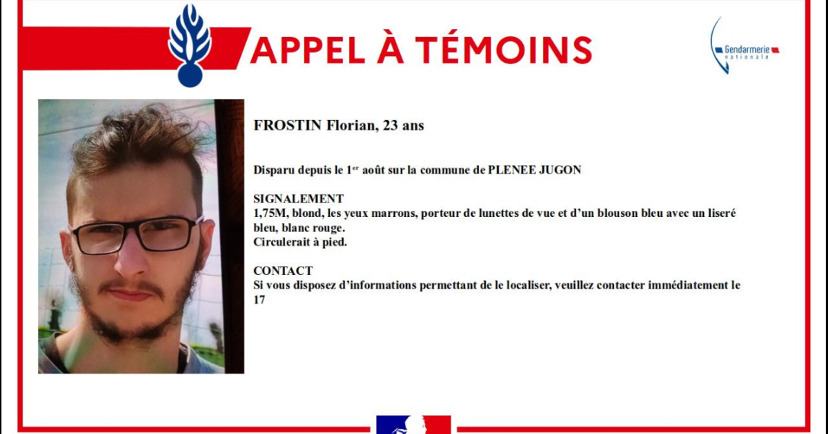 Côtes-d'Armor : l’inquiétante disparition d’un jeune homme de 23 ans
