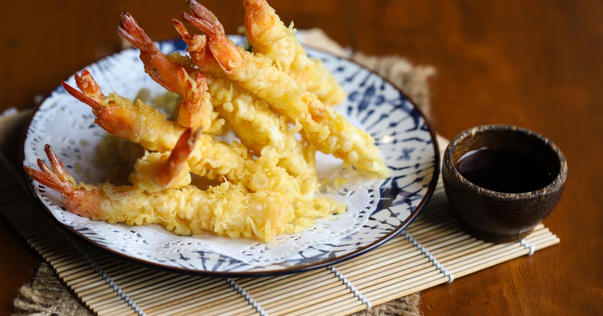 Tempura de crevettes et ses trois vinaigrettes