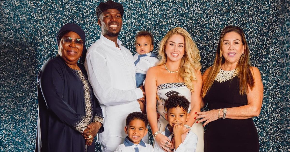 Paul Pogba partage une rare photo de famille avec son épouse et leurs 3 ...