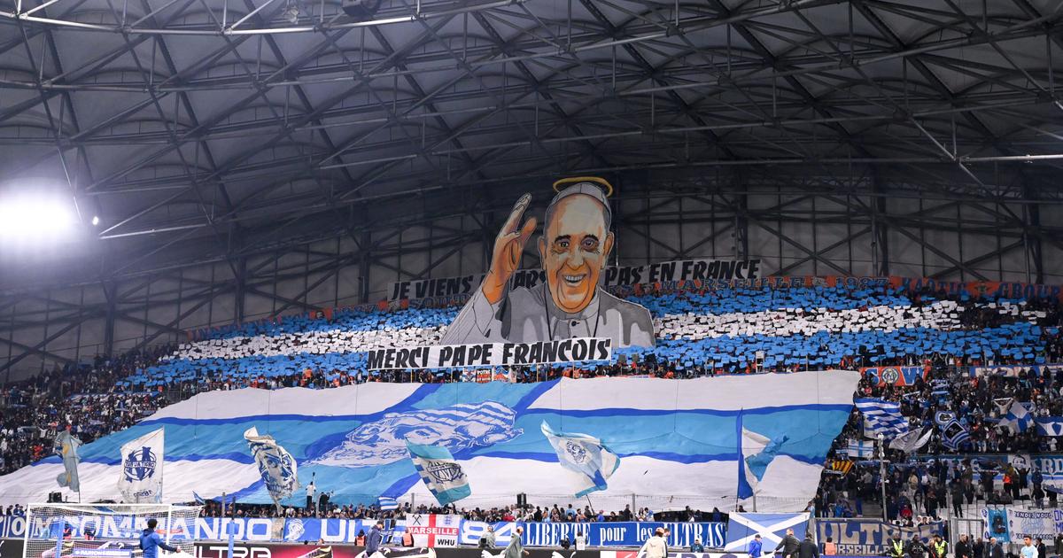 Marseille-Brest : en image, le magnifique tifo en hommage au pape François