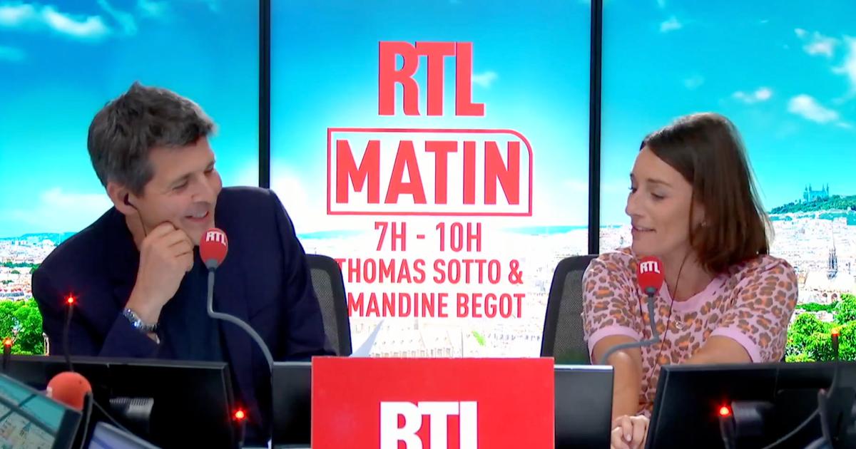 Thomas Sotto taquin avec Amandine Bégot pour son départ de la matinale ...