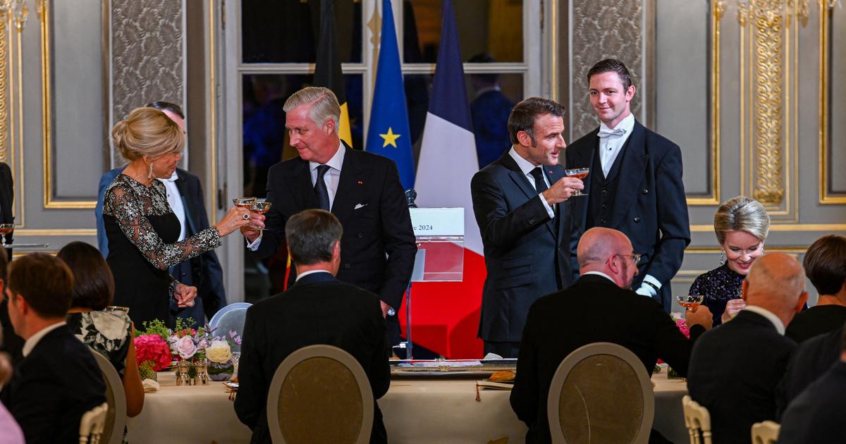 PHOTOS - Brigitte et Emmanuel Macron à la table des têtes couronnées ...