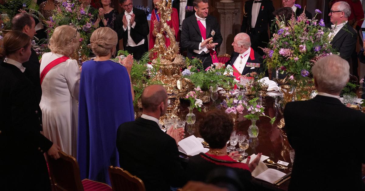 PHOTOS - Brigitte et Emmanuel Macron à la table des têtes couronnées ...