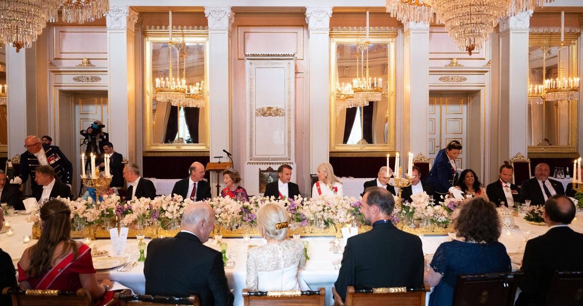PHOTOS - Brigitte et Emmanuel Macron à la table des têtes couronnées ...