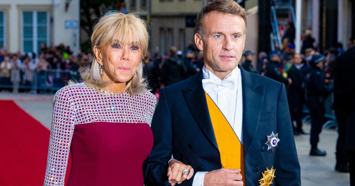 Dans une robe fourreau au col scintillant, l’apparition de Brigitte ...