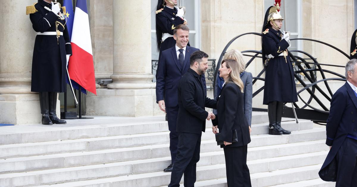 PHOTOS - Brigitte et Emmanuel Macron accueillent Volodymyr Zelensky et ...