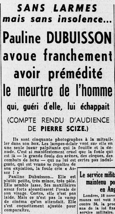 L’affaire Pauline Dubuisson, le procès qui a déchaîné la presse le 18 ...