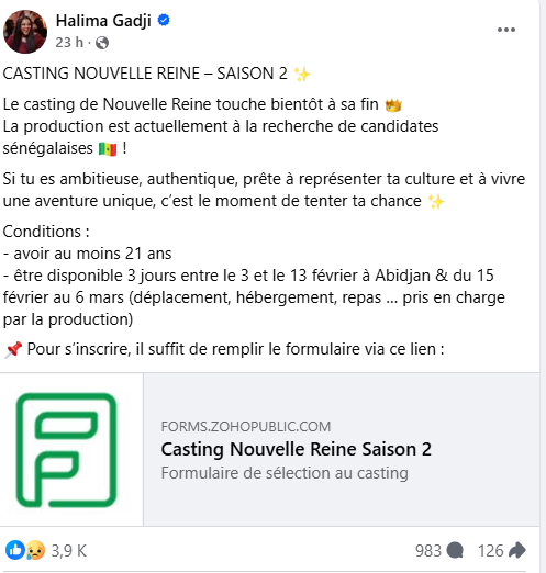 L’actrice sénégalaise Halima Gadji décède à 37 ans
