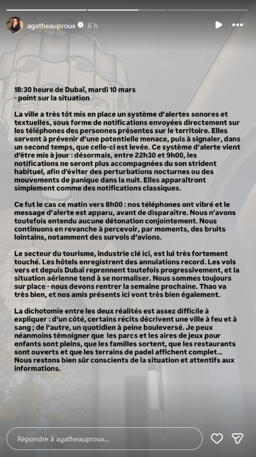 Agathe Auproux à Dubaï avec son fils de six mois, elle donne de ses ...