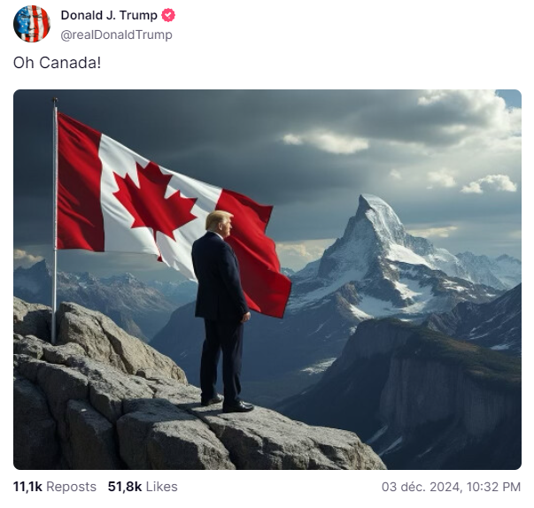 Le Canada, 51e État américain ? Une nouvelle boutade de Donald Trump enflamme les débats