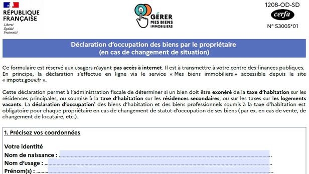 Déclaration des biens immobiliers : le formulaire papier à remplir ...