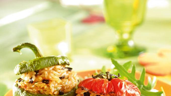 Petits farcis au riz persillé et olives