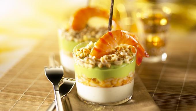 Verrines de crevettes à la vanille