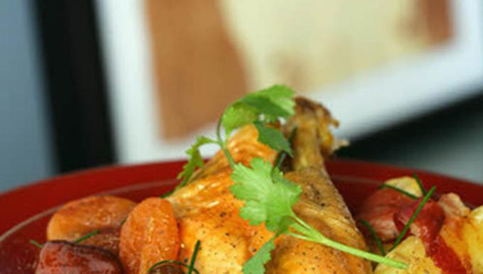 Poulet rôti aux fruits secs