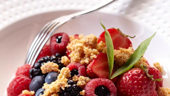 Crumble de fruits rouges à la Linette et au fromage blanc