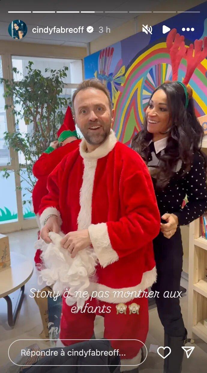 Cindy Fabre fière : son mari Sylvain s’improvise Père Noël pour une ...
