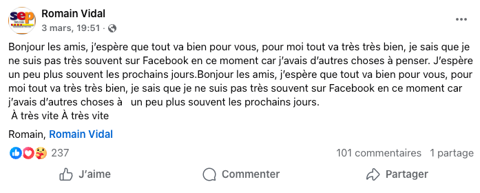 Romain Vidal, le fils malade de Michèle Torr et Christophe, visé par ...