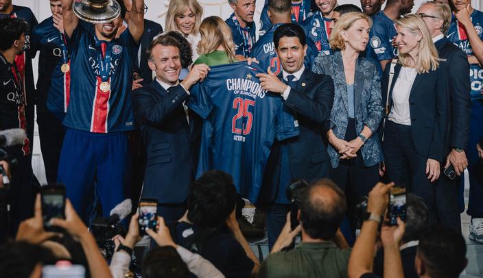 PHOTOS - Brigitte et Emmanuel Macron reçoivent le PSG à l’Élysée ...