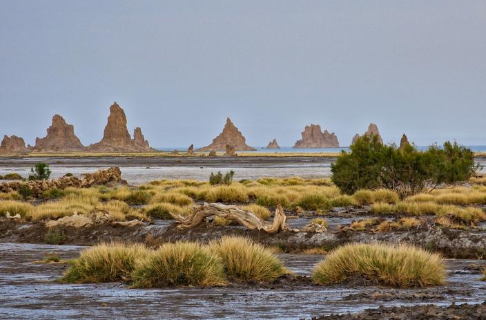 À Djibouti, le décor de début du monde du Lac Abbé