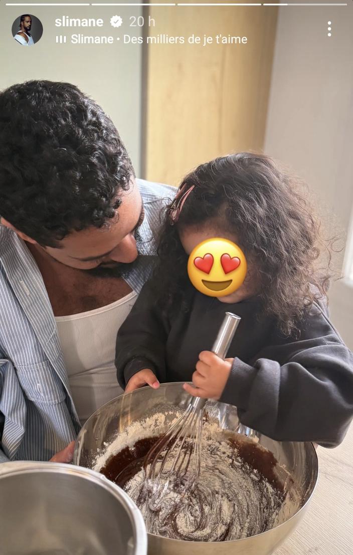 Slimane complice avec sa fille : Esmeralda met la main à la pâte, une adorable photo partagée