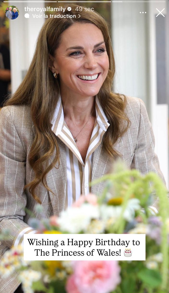 Kate Middleton a 44 ans : le tendre message de Charles III pour sa ...