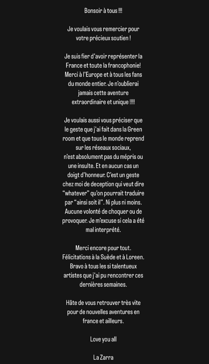 «Le geste n'est absolument pas du mépris ou une insulte» : La Zarra a-t ...