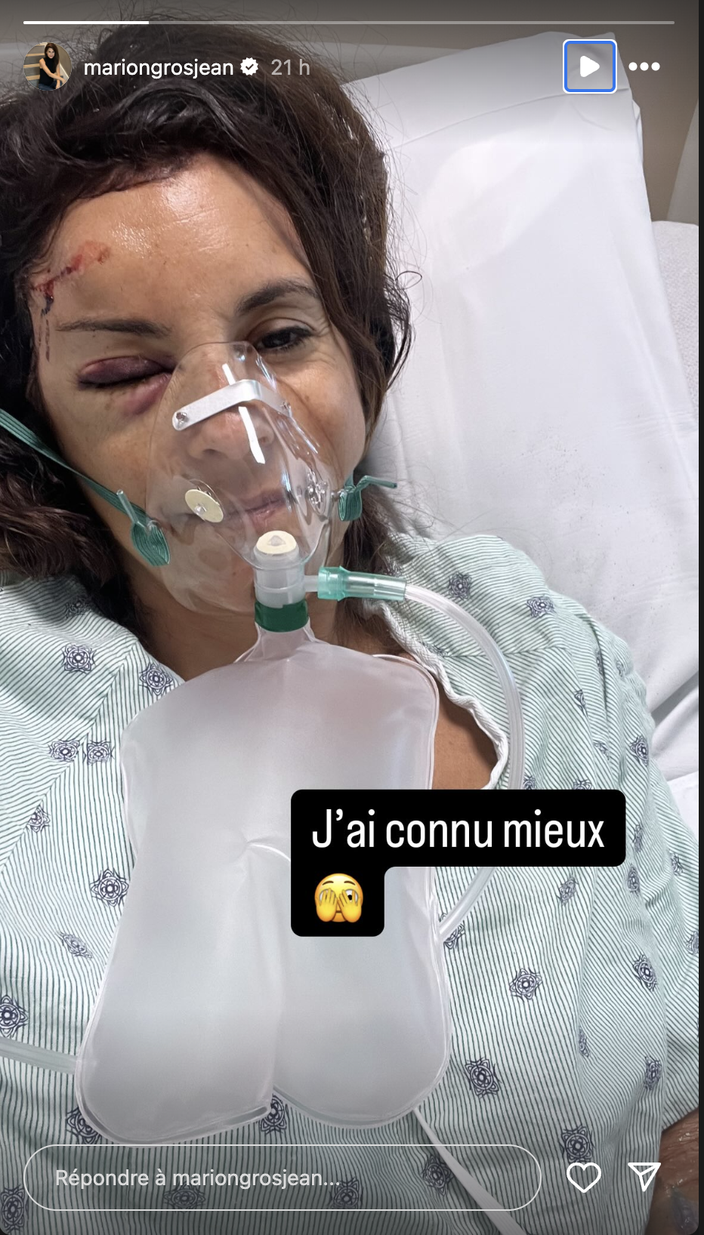 Marion Jollès-Grosjean hospitalisée et gravement amochée, elle poste une photo inquiétante