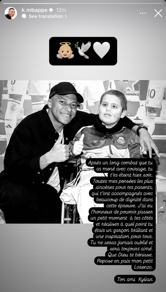 «Un combat que tu as mené avec courage», le message de Kylian Mbappé ...