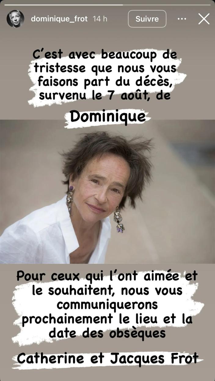 Catherine Frot En Deuil Sa Célèbre Sœur Cadette Dominique Sen Est