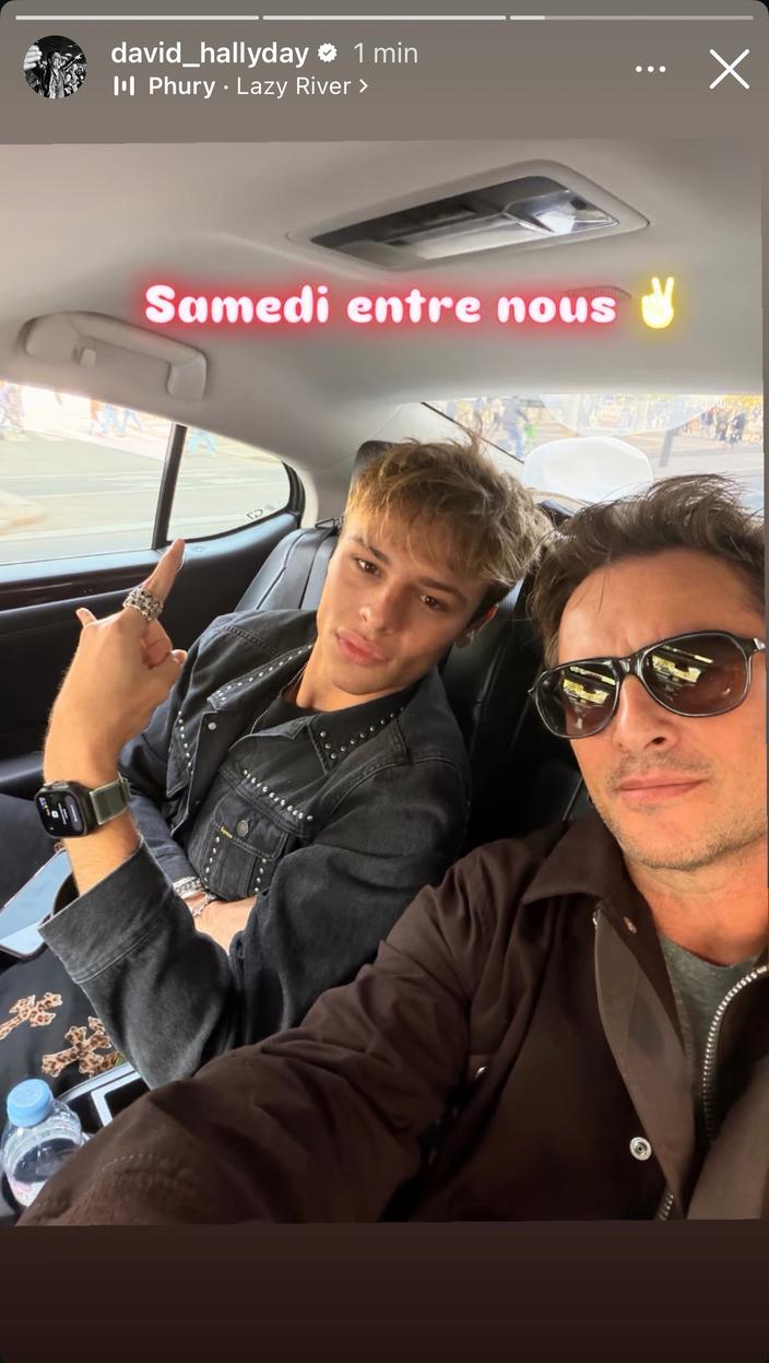 David Hallyday en virée shopping avec son fils Cameron : ils se ...