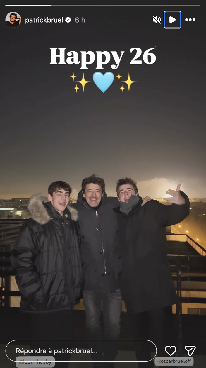Patrick Bruel célèbre la nouvelle année avec ses fils Oscar et Léon ...