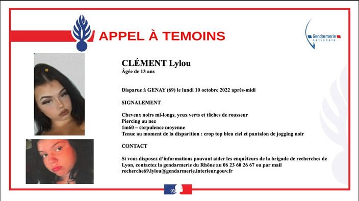 Rhône : la jeune Lylou, 13 ans, reste toujours introuvable