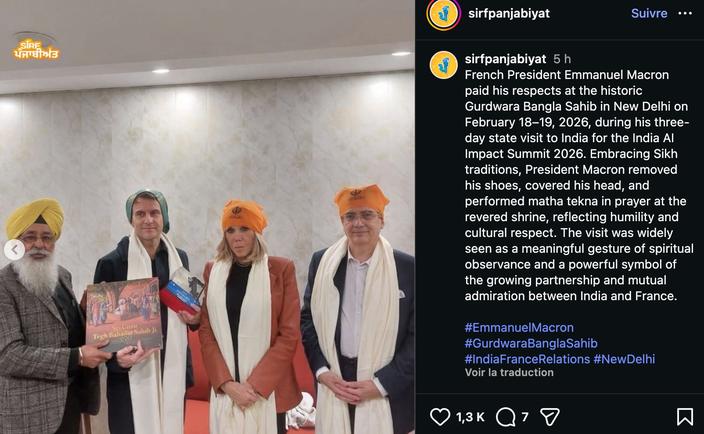 Brigitte et Emmanuel Macron en Inde : pieds nus et foulards sur la tête ...