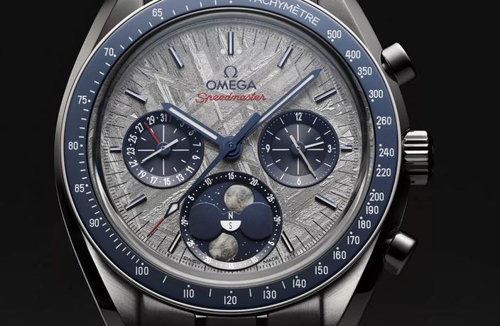 Omega lance deux nouvelles Speedmaster Moonphase Meteorite