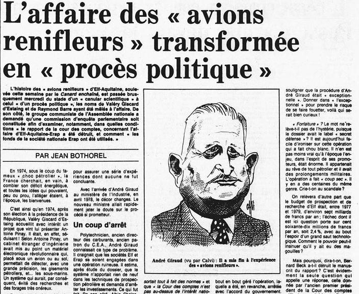 21 décembre 1983 : révélation de l’affaire des avions renifleurs