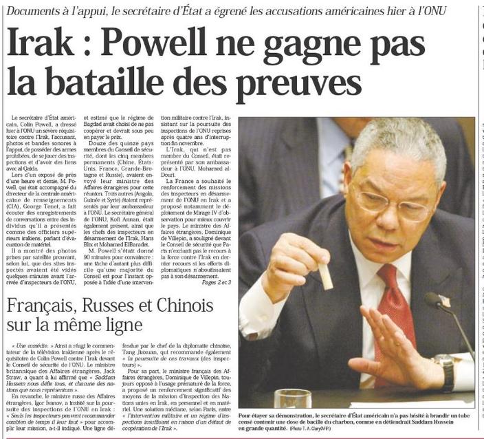 14 février 2003 : le discours marquant à l'ONU de Dominique de Villepin contre la guerre en Irak