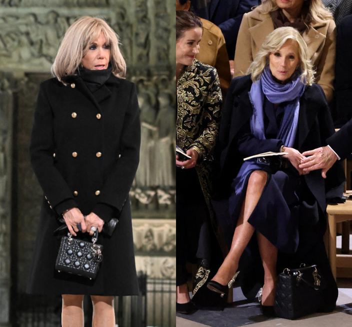 Brigitte Macron et Jill Biden à Notre-Dame avec le même sac à main, l ...