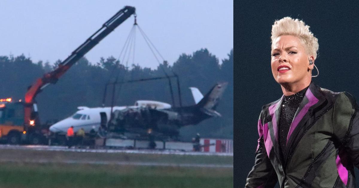 L’avion de Pink prend feu après un atterrissage en urgence dans un ...