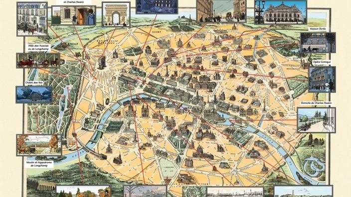 La carte détaillée du Paris de Marcel Proust