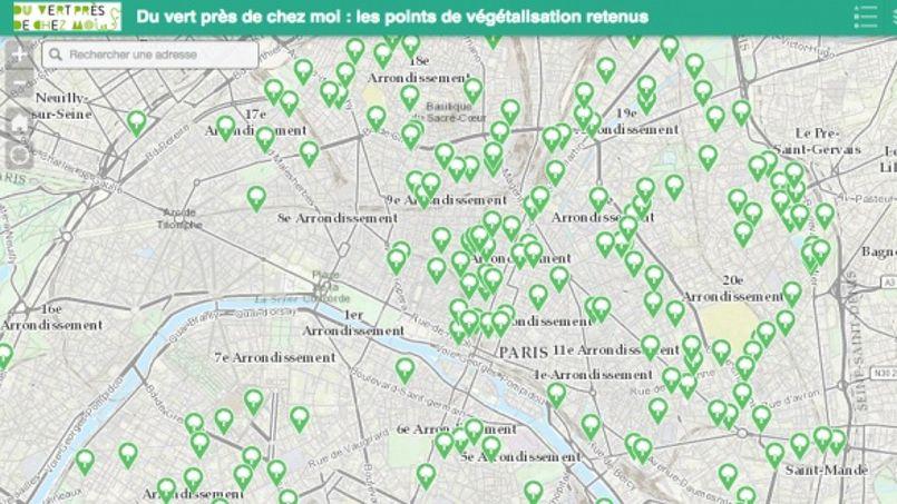 Voici les 209 lieux qui vont être végétalisés à Paris en 2015...