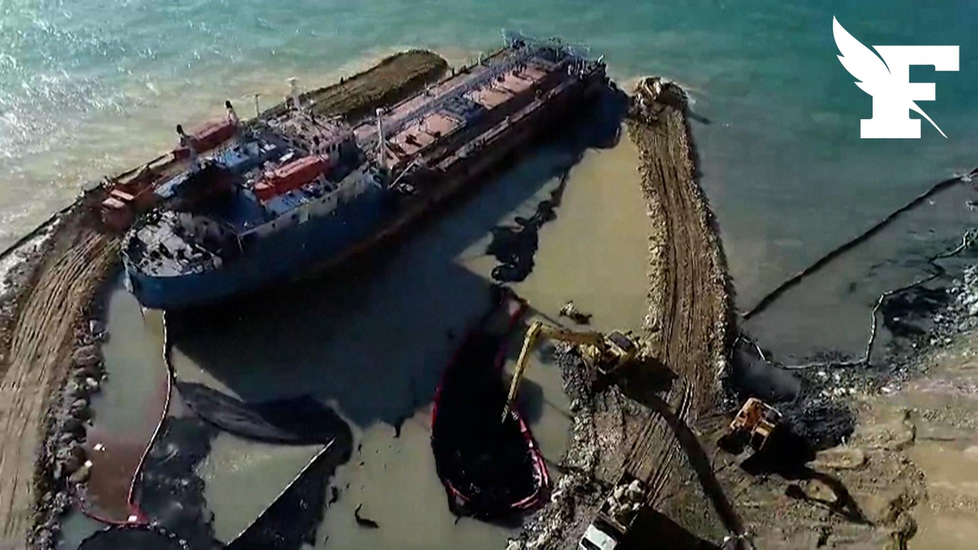Marée noire en Russie : les images impressionnantes des opérations ...